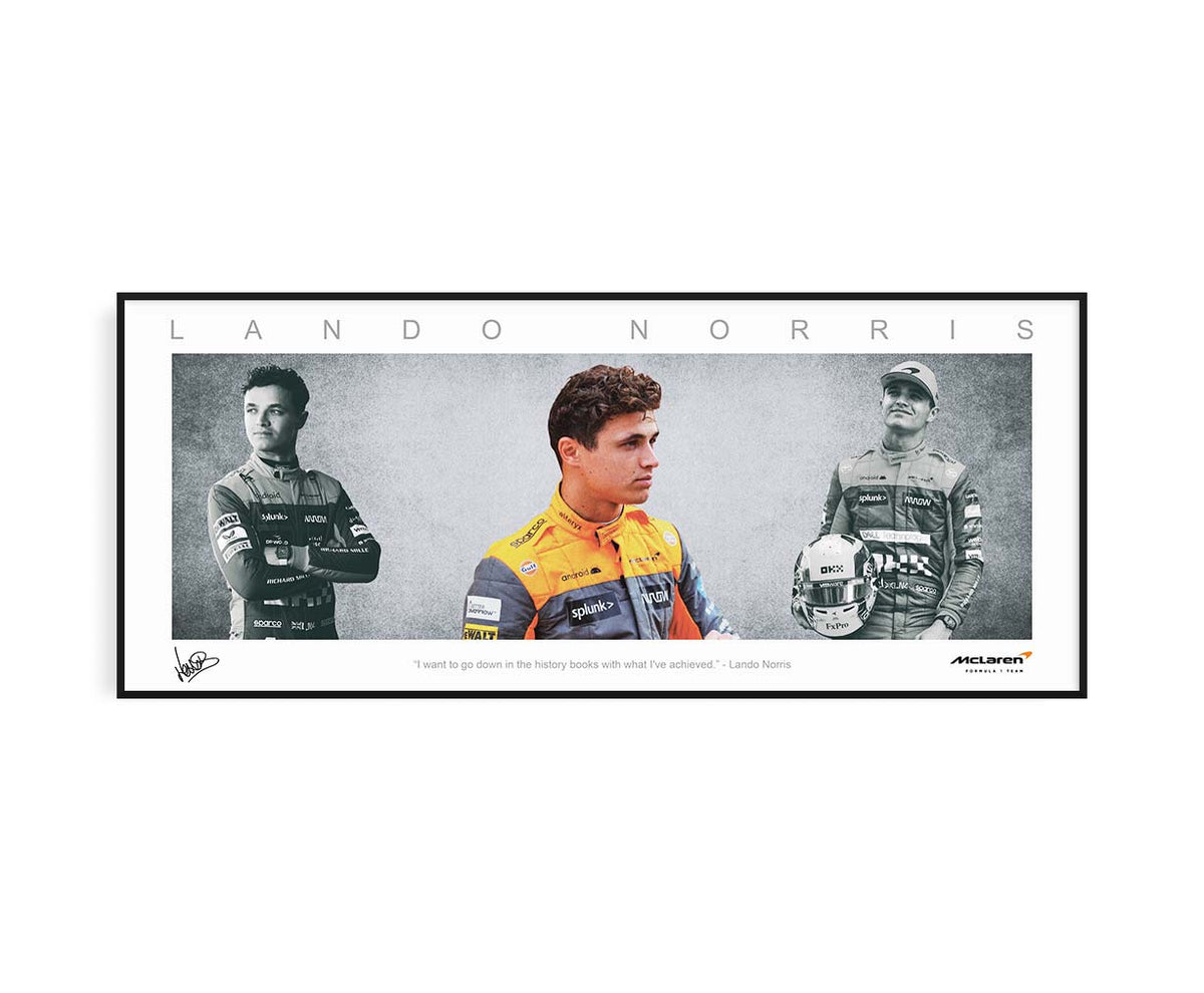 Framed Lando Norris Panoramic Collage Print