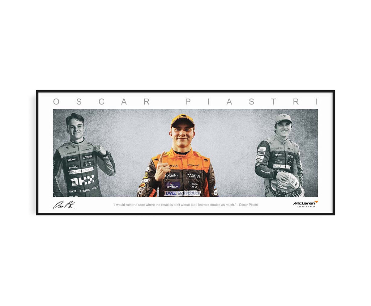 Framed Oscar Piastri Panoramic Collage Print