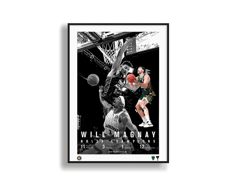 Will Magnay NBL24 Champion Signed Lithograph print